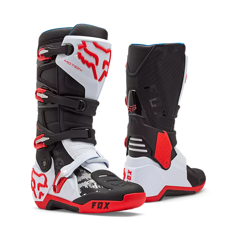 Botas Fox Motion blanca roja fluor - Crosscountry